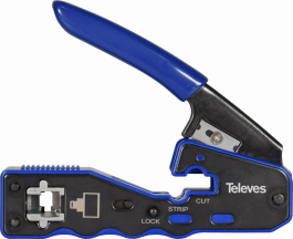 Crimpadora de conectores macho con corte automático Para RJ45 pasante y ...